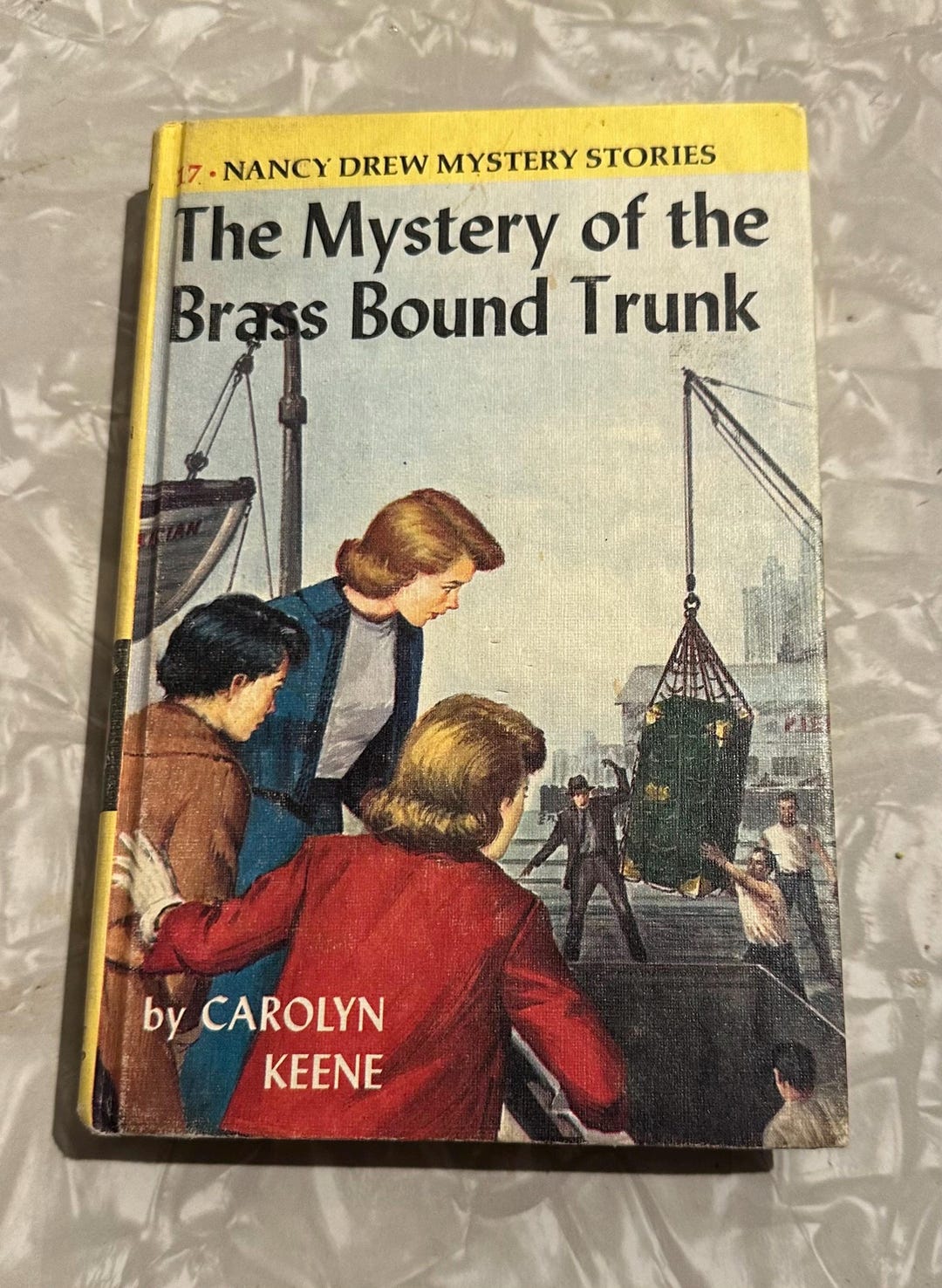 Nancy Drew #17 Mystery of the Brass Bound Trunk OT Yellow Spine Picture ...