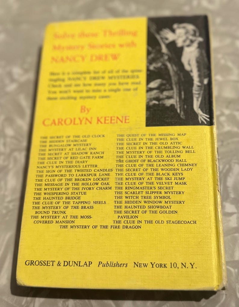 Nancy Drew #8 Nancy's Mysterious Letter Carolyn Keene Yellow Spine ...