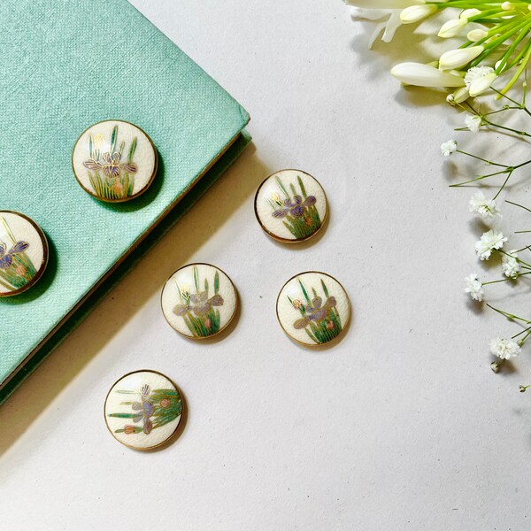 Antique Hand Painted Porcelain Buttons - Etsy