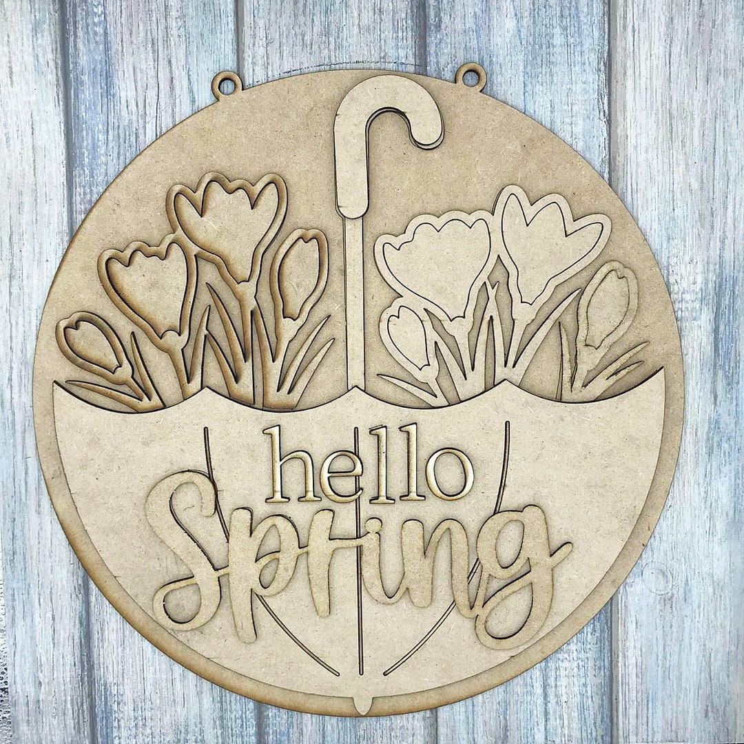Hello Spring DIY Door Sign Door Hanger FREE SHIPPING - Etsy