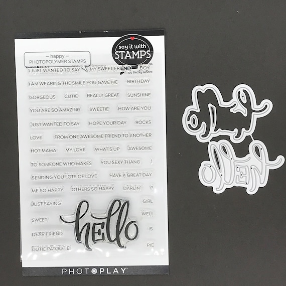 Photoplay Hello Stamps and Hello Die - Etsy