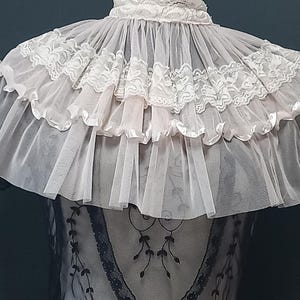 Ivory Ruffled Tulle Renaissance Capelet, Medieval Lace Collar ...
