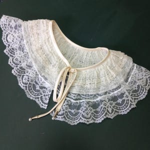 Ivory Ruffled Tulle Renaissance Capelet, Medieval Lace Collar ...