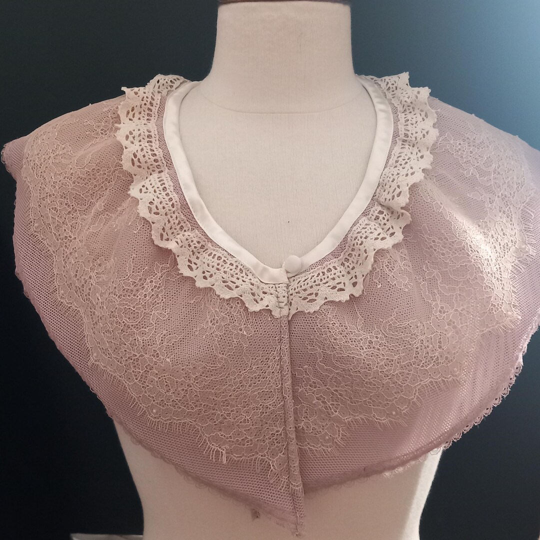 Romantic Rococo Style Soft Puffy Collar, Peach Pink Lace Collar - Etsy