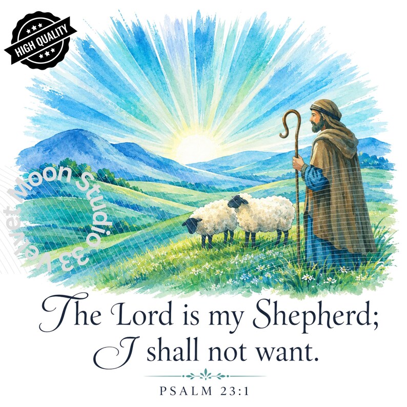 Psalm 23:1 Transparent PNG File | the Lord is My Shepherd Scripture ...