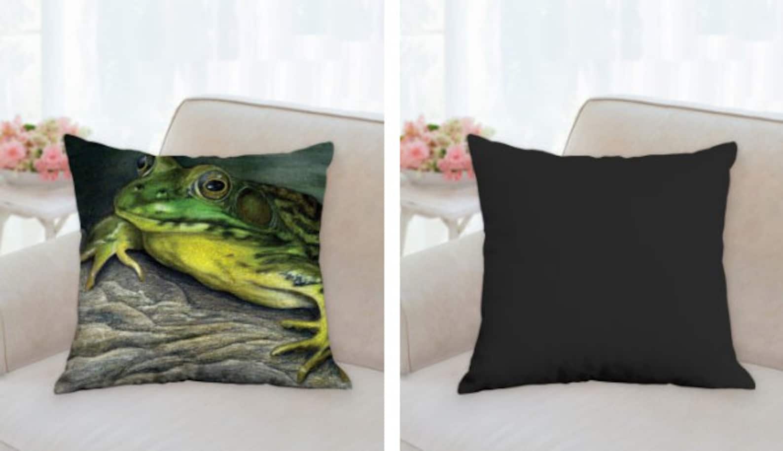 Frog Art Pillow, Green Frog Throw Pillow, Decorative Pillow - Etsy