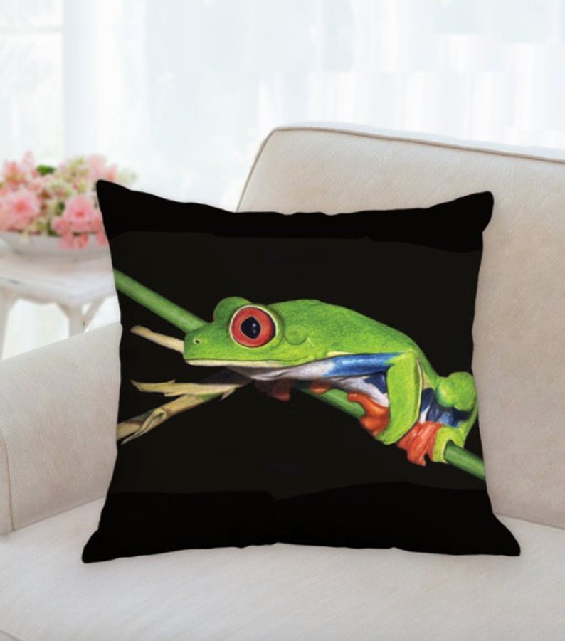 Frog Art Pillow, Red-eyed Tree Frog Throw Pillow, Decorative Pillow - Etsy
