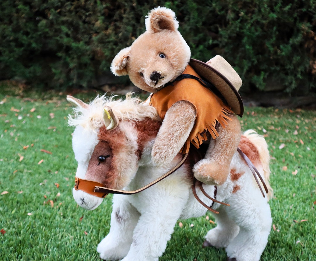 Steiff Pony Horse Sheddy & Miniature Leather Saddle and Bridle 15l X ...