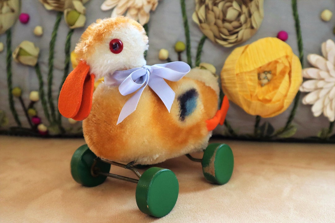 Steiff Duck Pull Along Toy on Wheelsm,6 1/2"t X 6 1/2"l,exc - Etsy