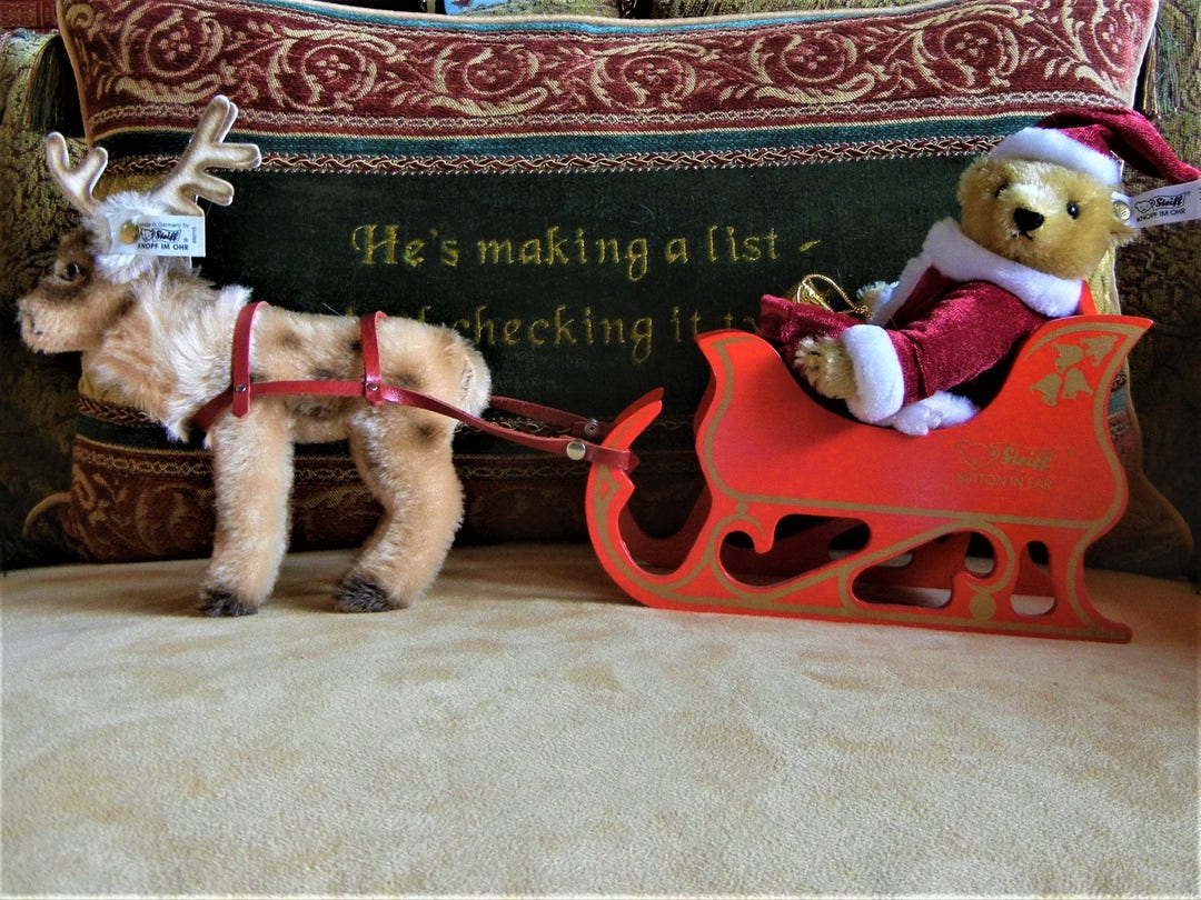 Sale Priced - Steiff Santa Christmas Bear , Steiff Reindeer , Steiff ...