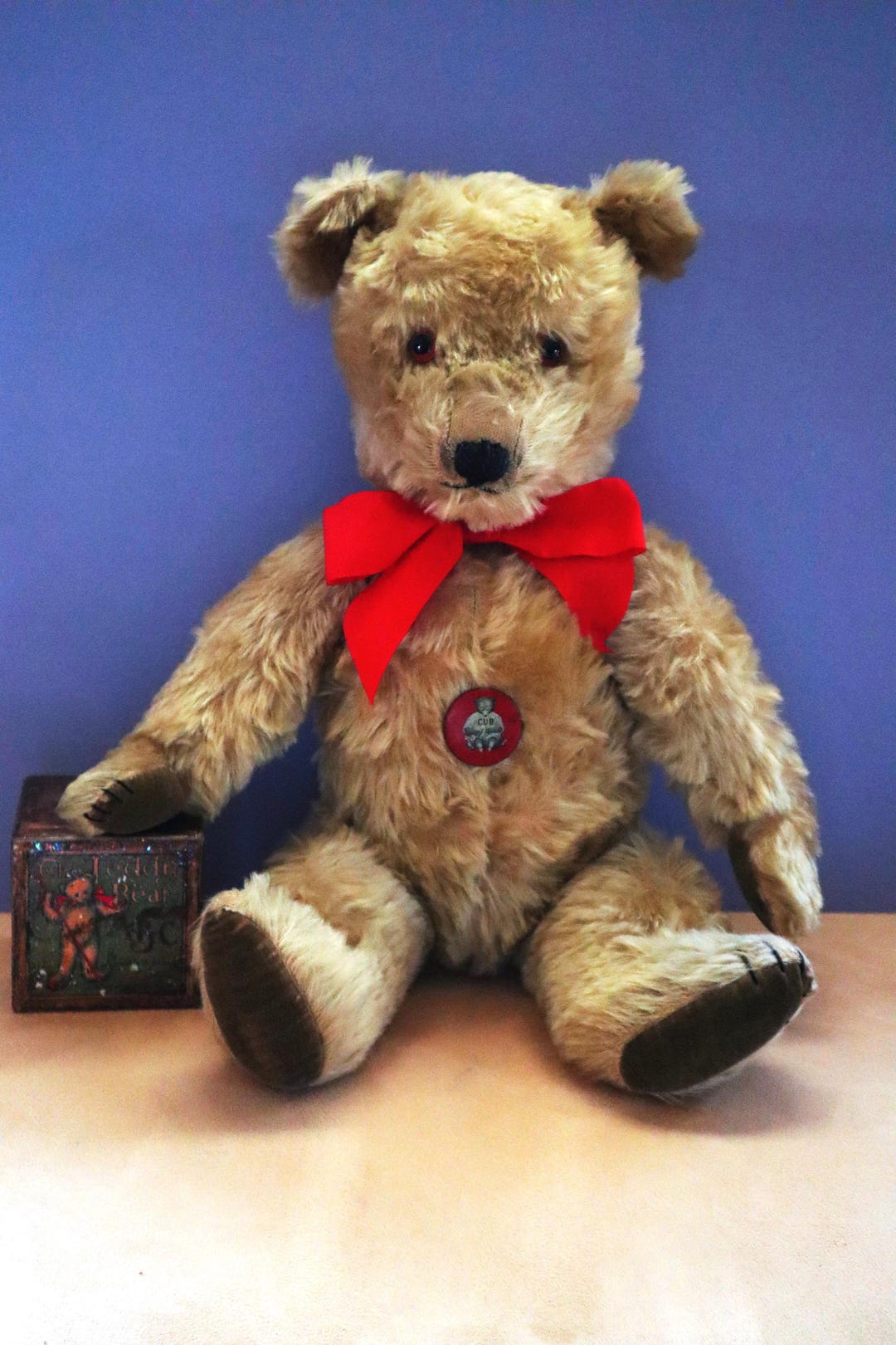 Chiltern Hugmee Bear Vintage Antique Mohair Large Teddy 22" Tall, 1950s ...