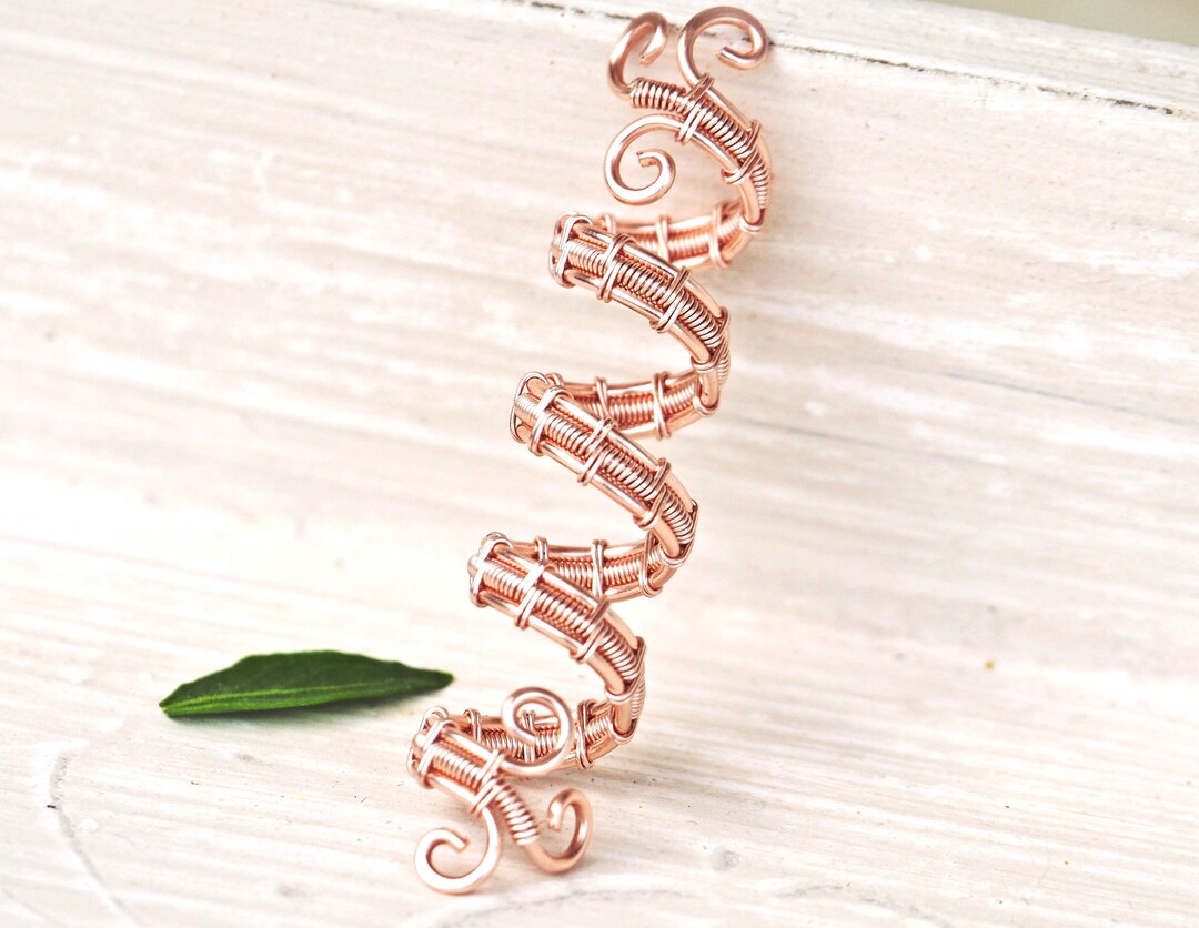 Rose Gold Hair Spiral: Wire Wrapped Dreadlock Bead Cuff - Etsy