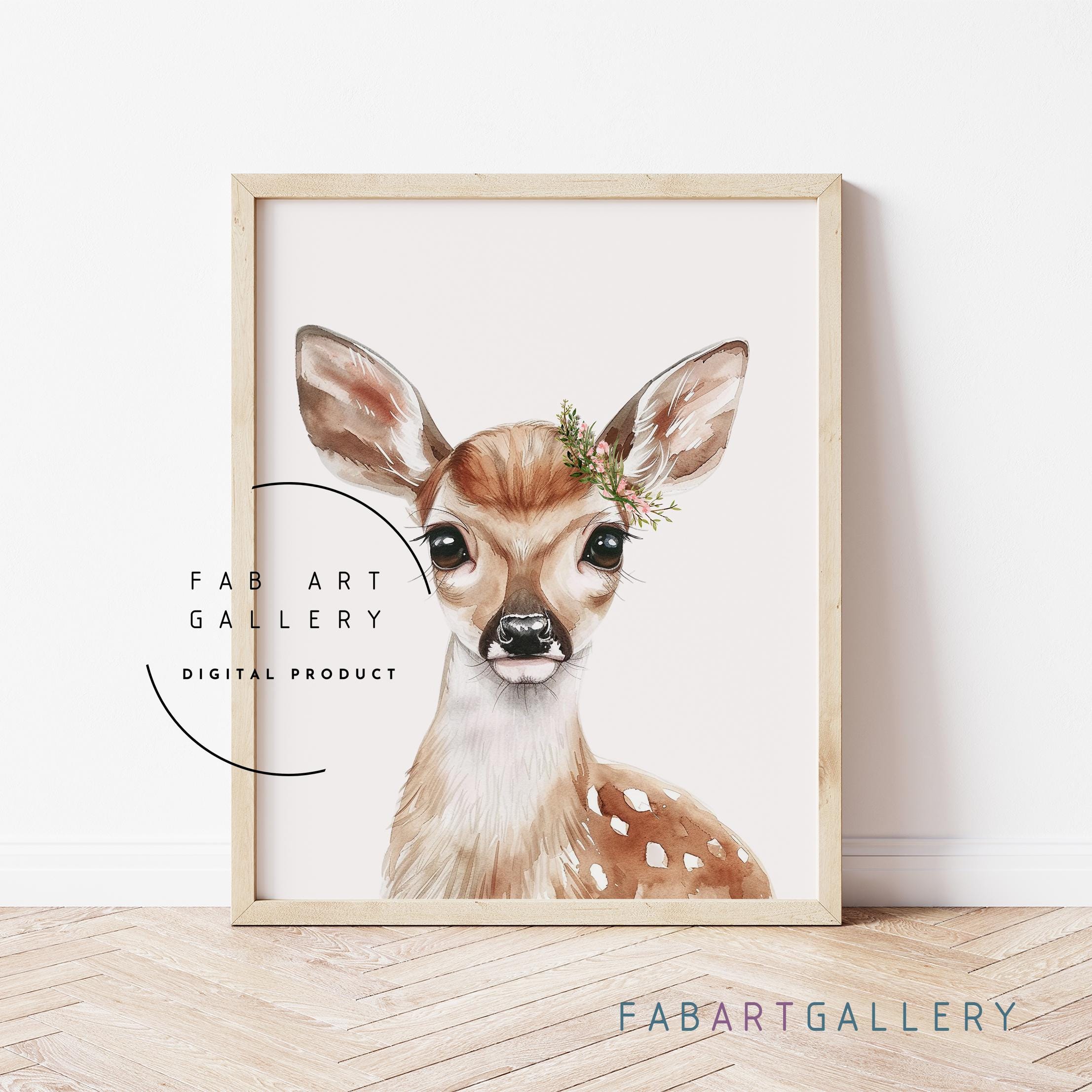 Sweet Fawn, Deer Calf Poster, Nursery Wall Decor, Bambi Print, Baby ...