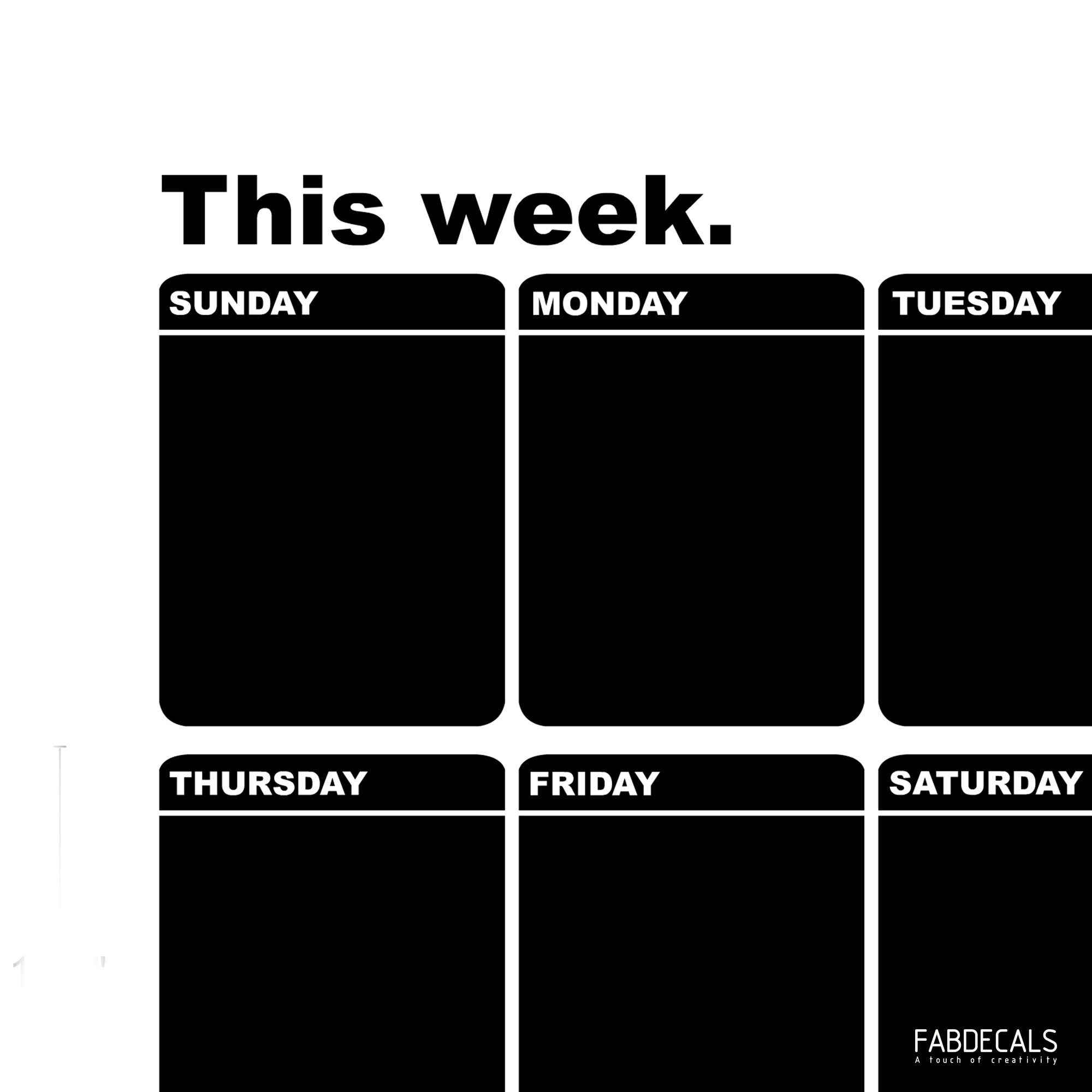 Large Weekly Calendar Chalkboard Wall Decal This Week | Etsy