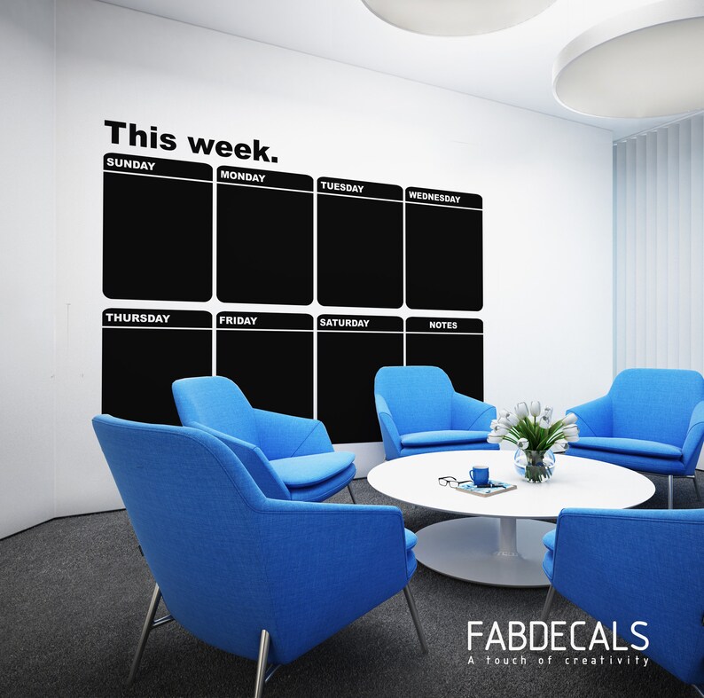 Large Weekly Calendar Chalkboard Wall Decal This Week - Etsy