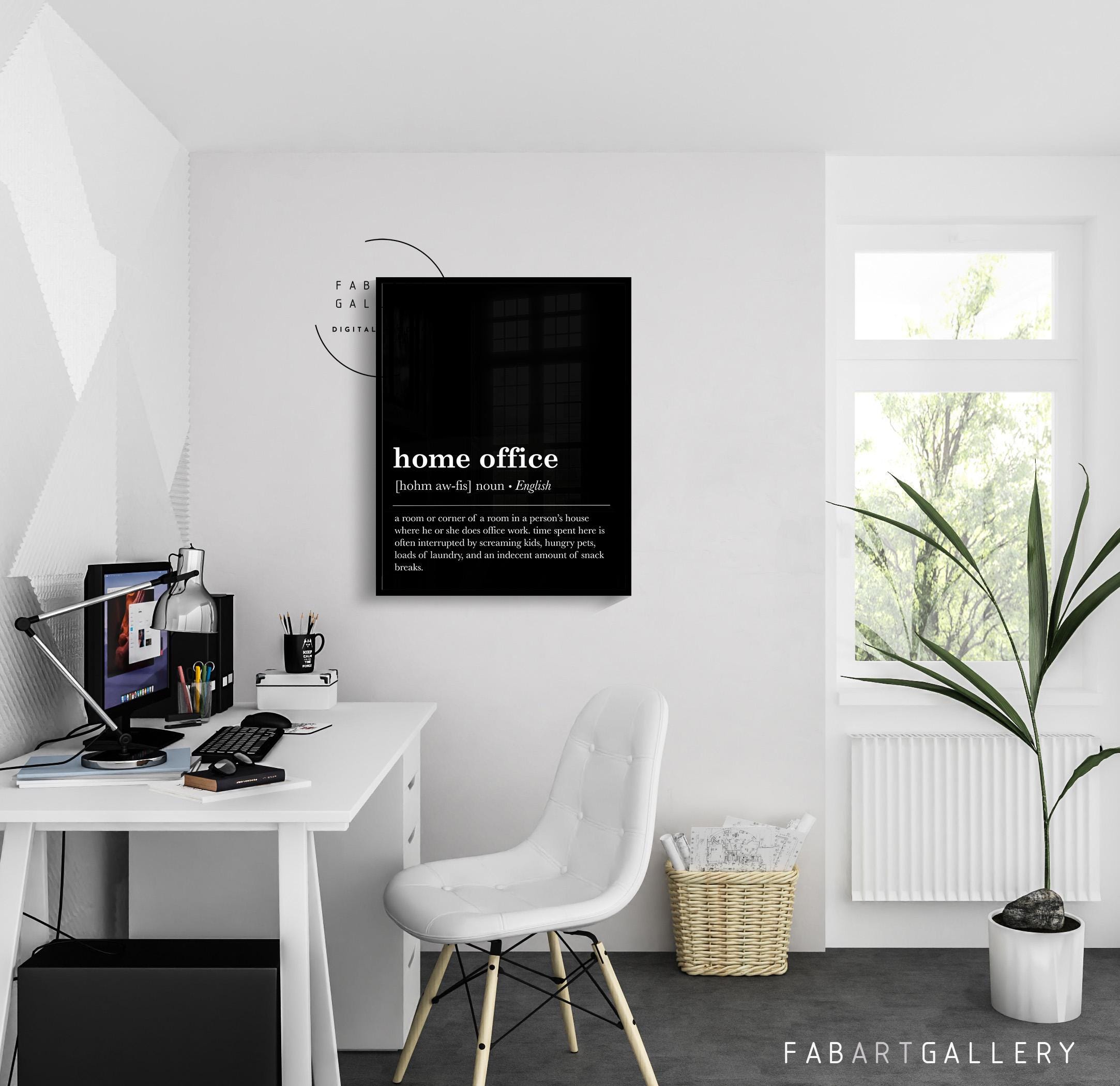 Home Office Definition Print, Funny Poster for Office Decor, Typography ...