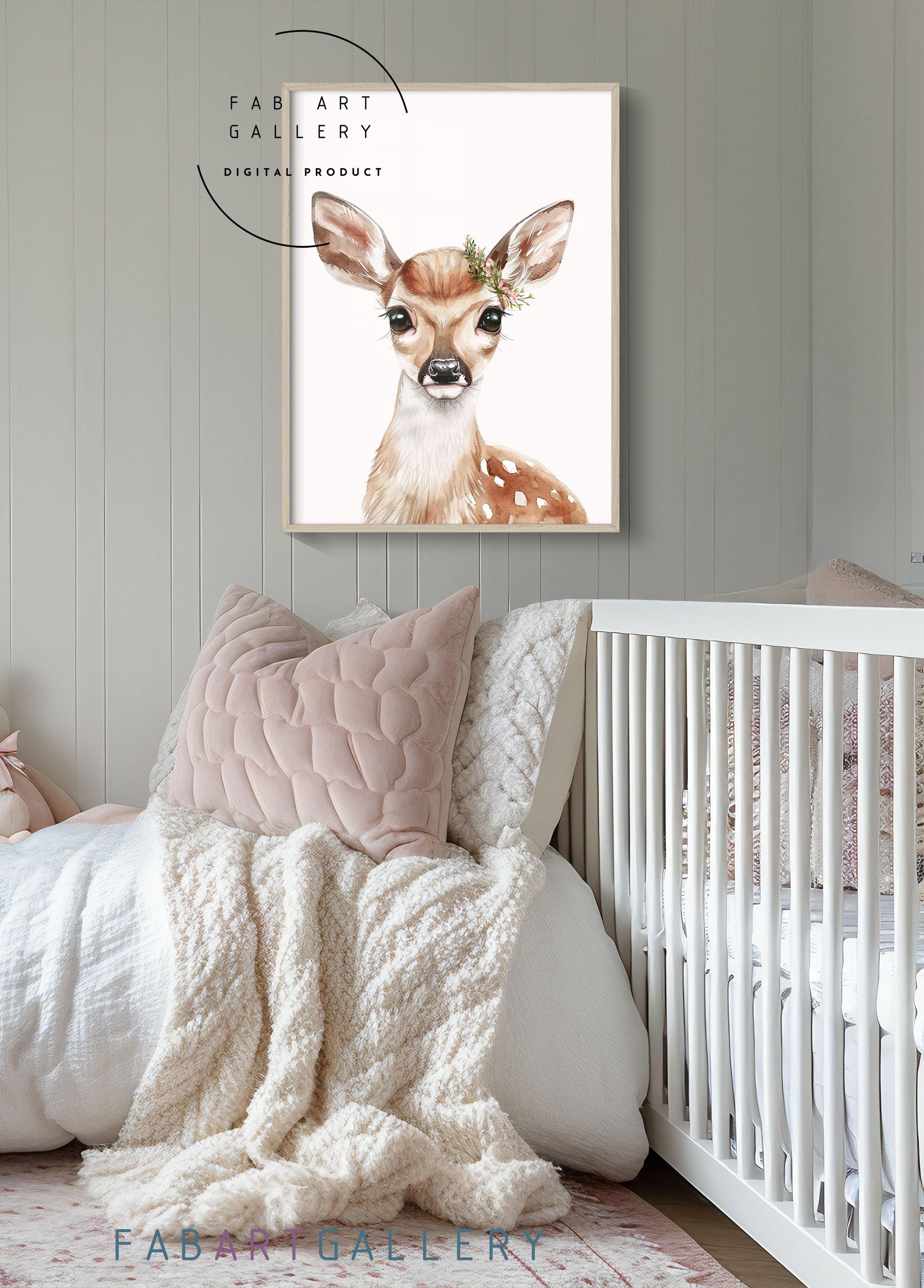 Sweet Fawn, Deer Calf Poster, Nursery Wall Decor, Bambi Print, Baby ...
