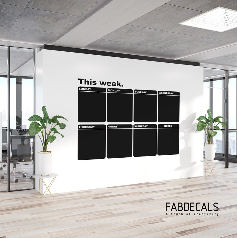 Large Weekly Calendar Chalkboard Wall Decal This Week - Etsy