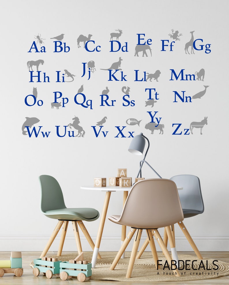 Alphabet Wall Decals ABC Wall Sticker Alphabet Vinyl | Etsy