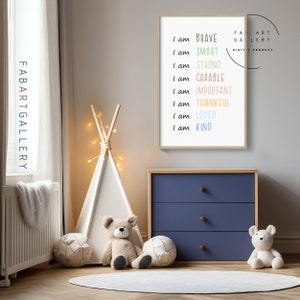 Kids Motivational Poster, Positive Affirmations, Minimalist Wall Decor ...