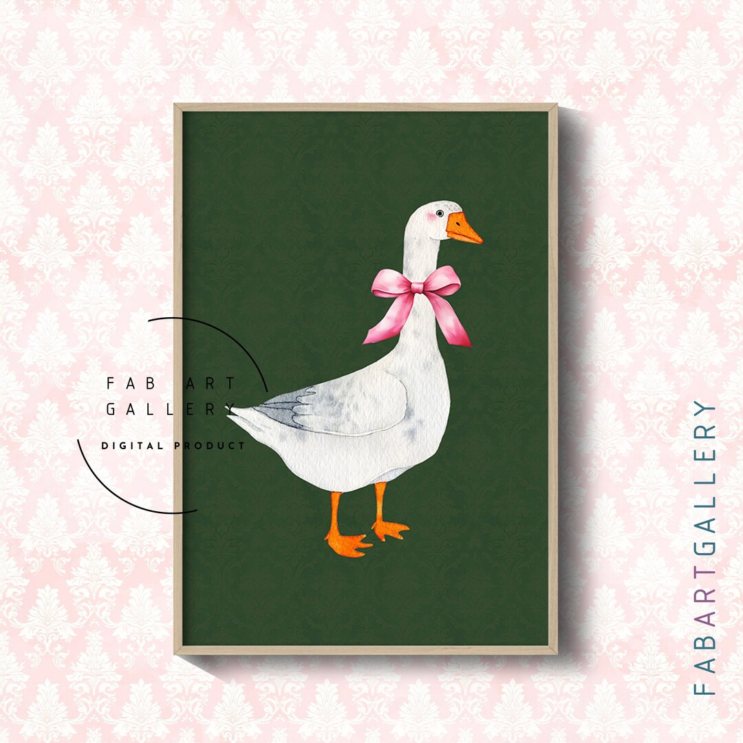Silly Goose Poster, Baby Wall Decor, Kid's Room Decor, Green Print ...