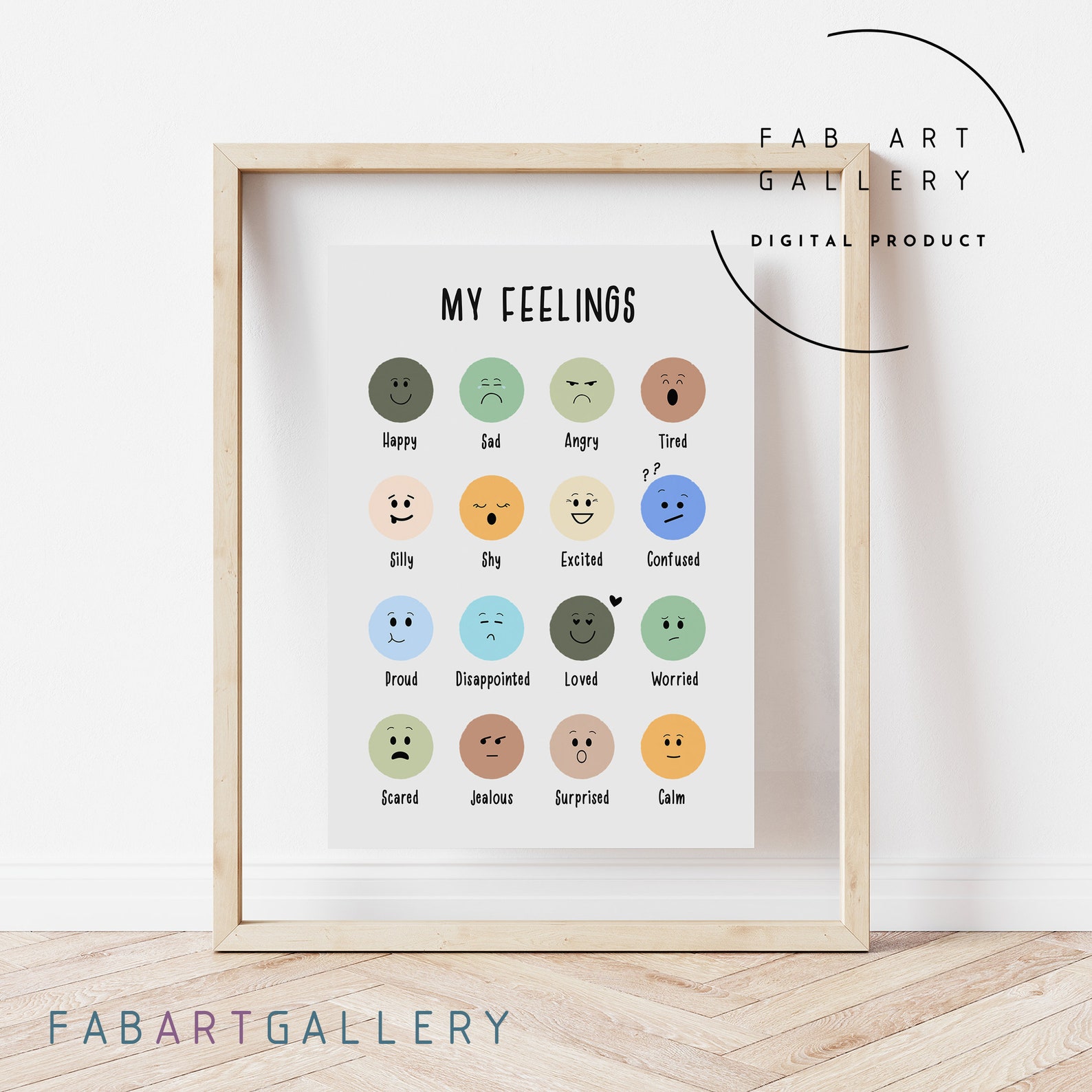 Kids Feelings Chart Printable Poster, Toddlers Learning Emotions ...
