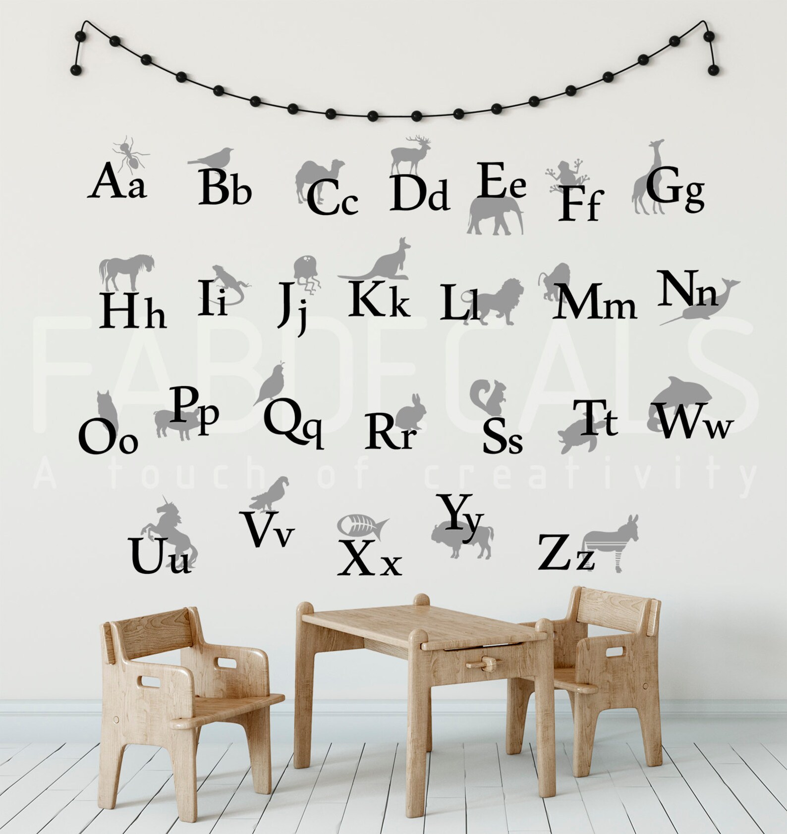 Alphabet Wall Decals ABC Wall Sticker Alphabet Vinyl - Etsy