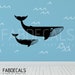 Large Whales Wall Decal Ocean Waves Wall Decor Kids Room and - Etsy