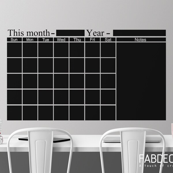 Chalkboard Calendar - Etsy