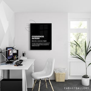 Common Sense, Definition Print, Funny Poster for Office Decor ...