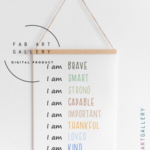 Kids Motivational Poster, Positive Affirmations, Minimalist Wall Decor ...