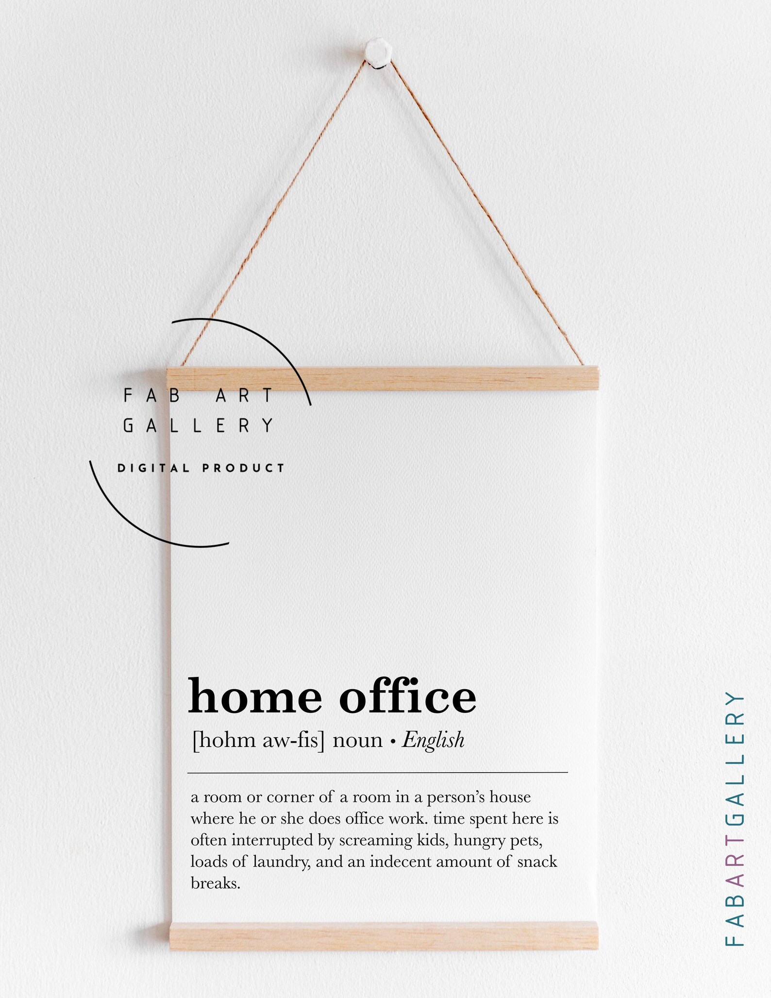 Home Office Definition Print, Funny Poster for Office Decor, Typography ...
