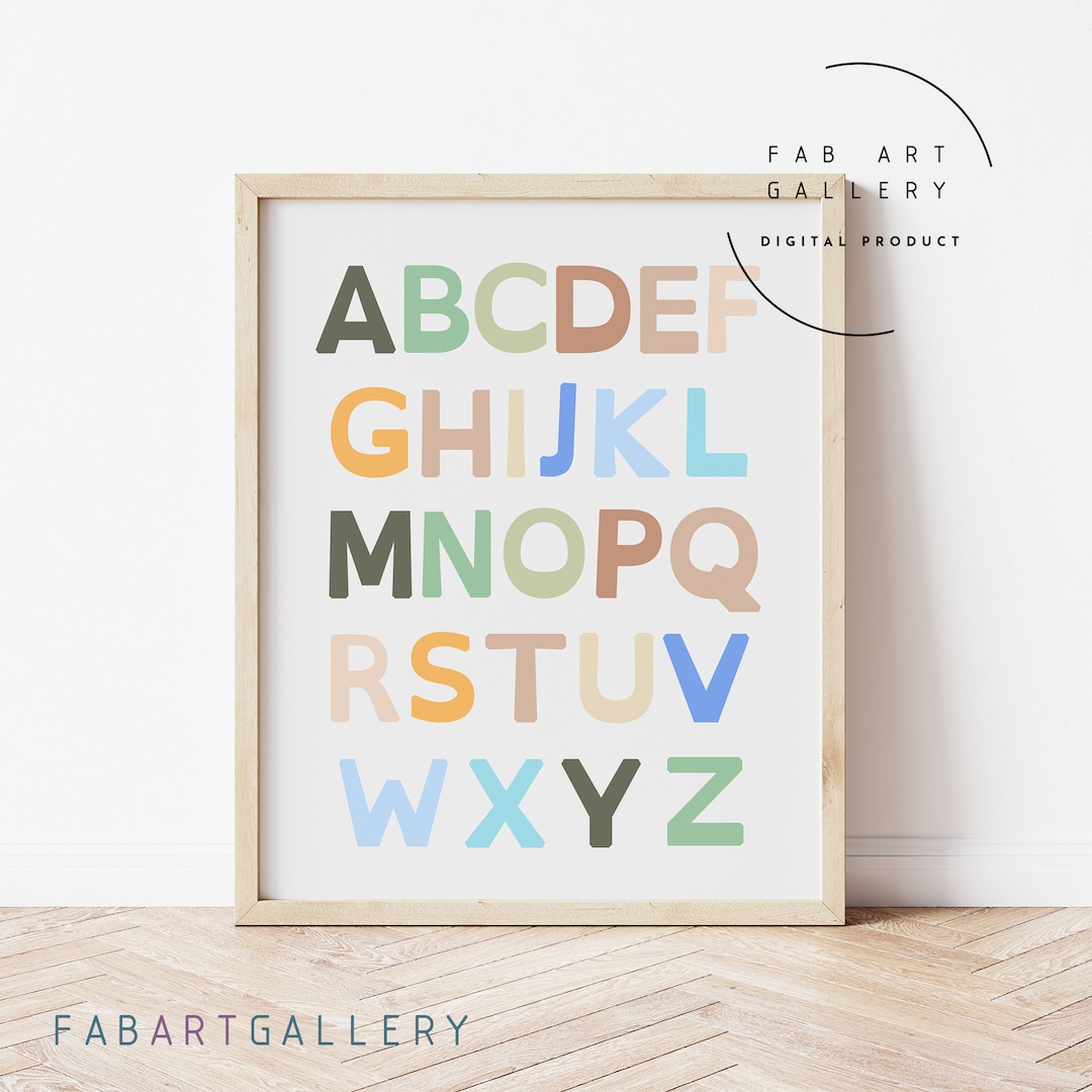 Alphabet Pastel Colors Poster, Preschool Learning, Learning for ...
