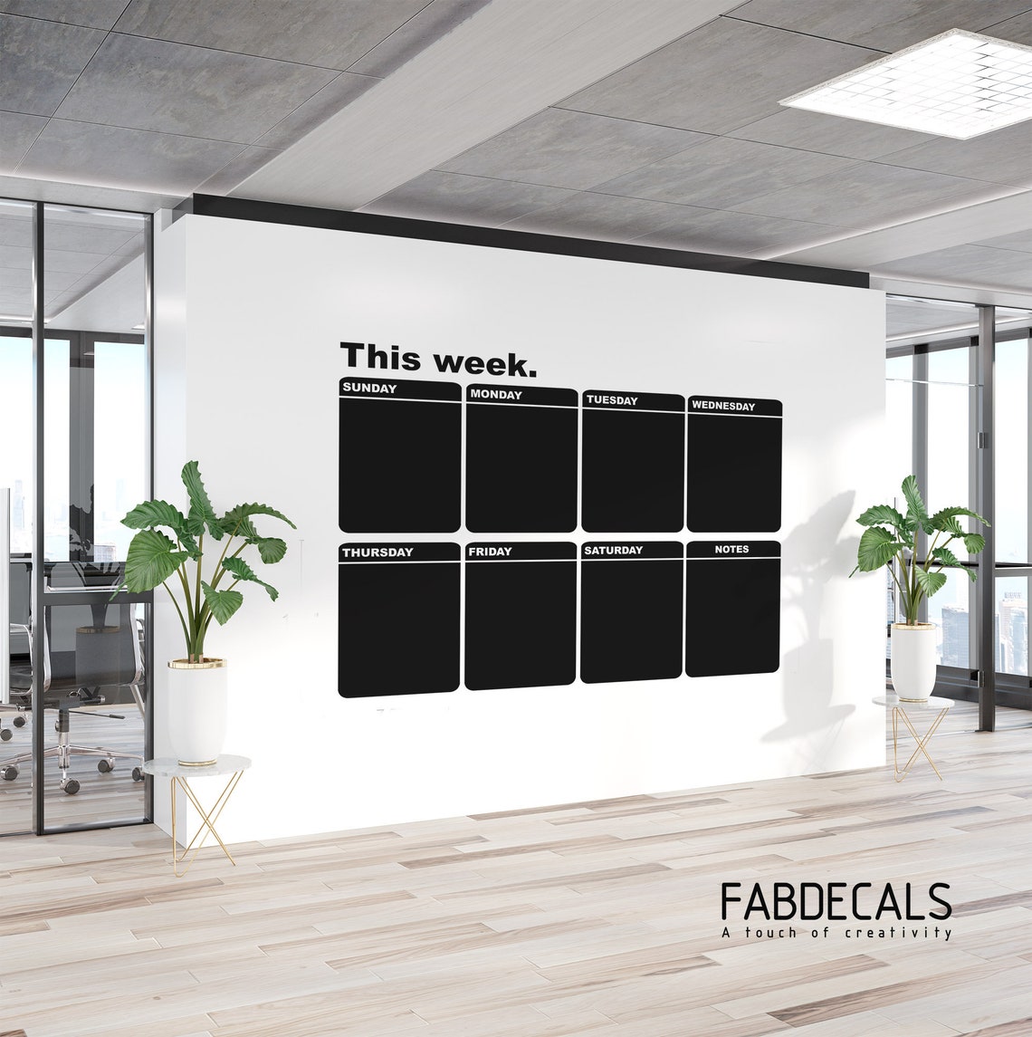 Extra Large Weekly Chalkboard Calendar Wall Decal This Week | Etsy
