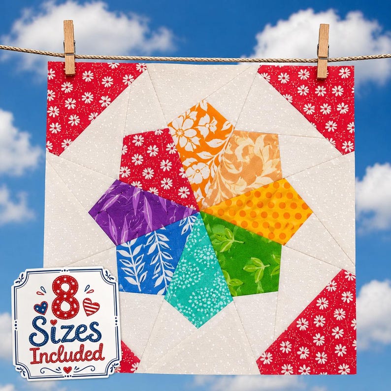 Dresden Star Foundation Paper Piecing PDF Quilt Block Pattern ...