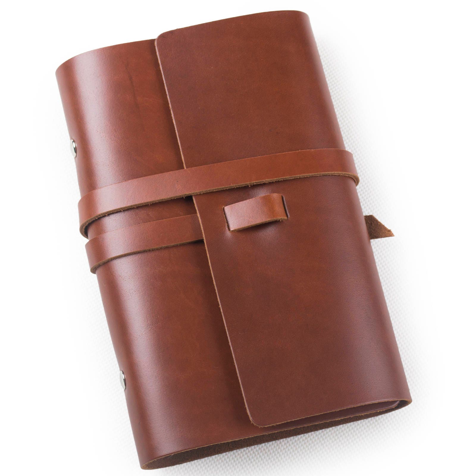 Simple Classic Leather Journal Refillable With Strap Loose | Etsy