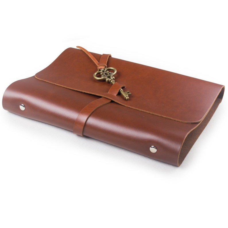 Leather Journal Diary Refillable With Vintage Key A5 Blank Etsy