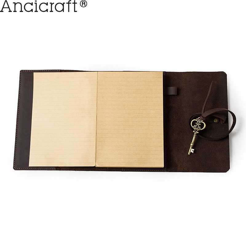 Refillable Leather Journal With Key by Handmade A5 Lined Craft | Etsy