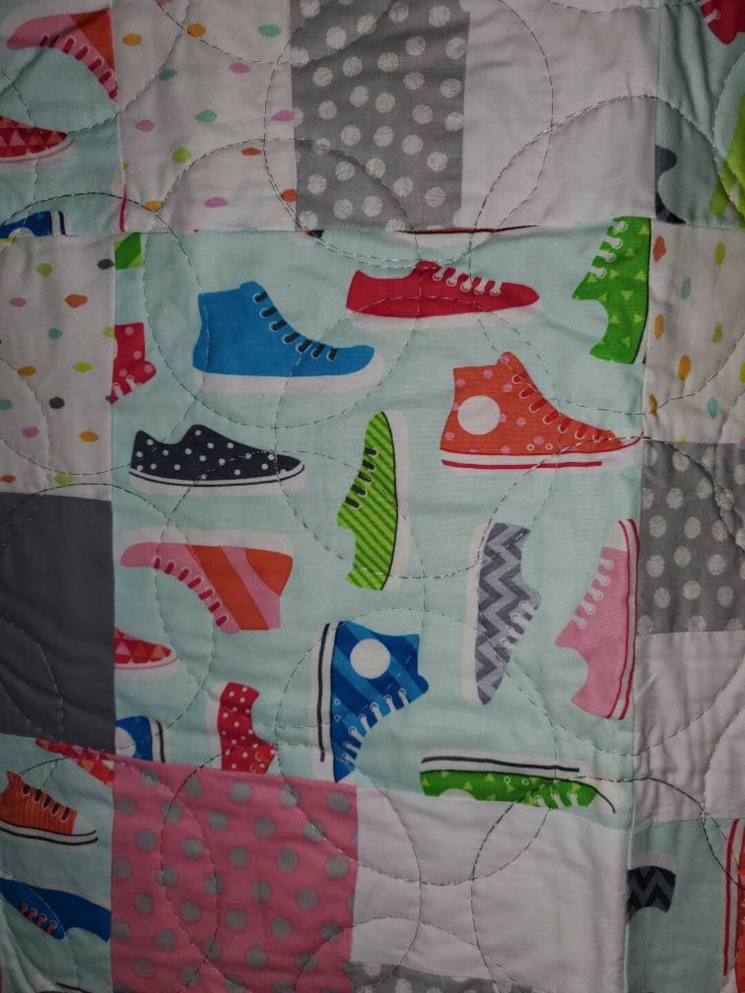 Handmade Sneaker Themed Quilt - Etsy