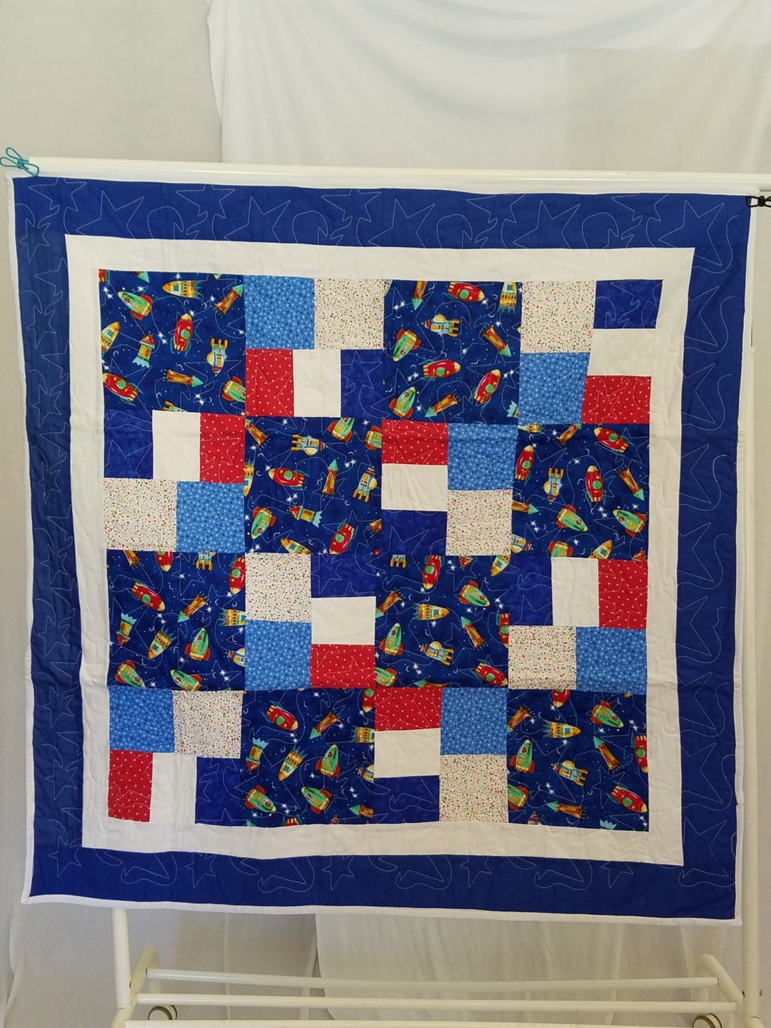 Kids Rocket Ship Fun Quilt - Etsy