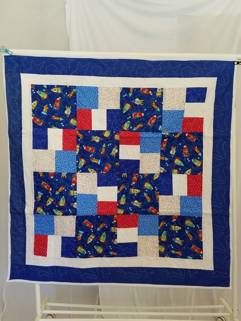 Kids Rocket Ship Fun Quilt - Etsy