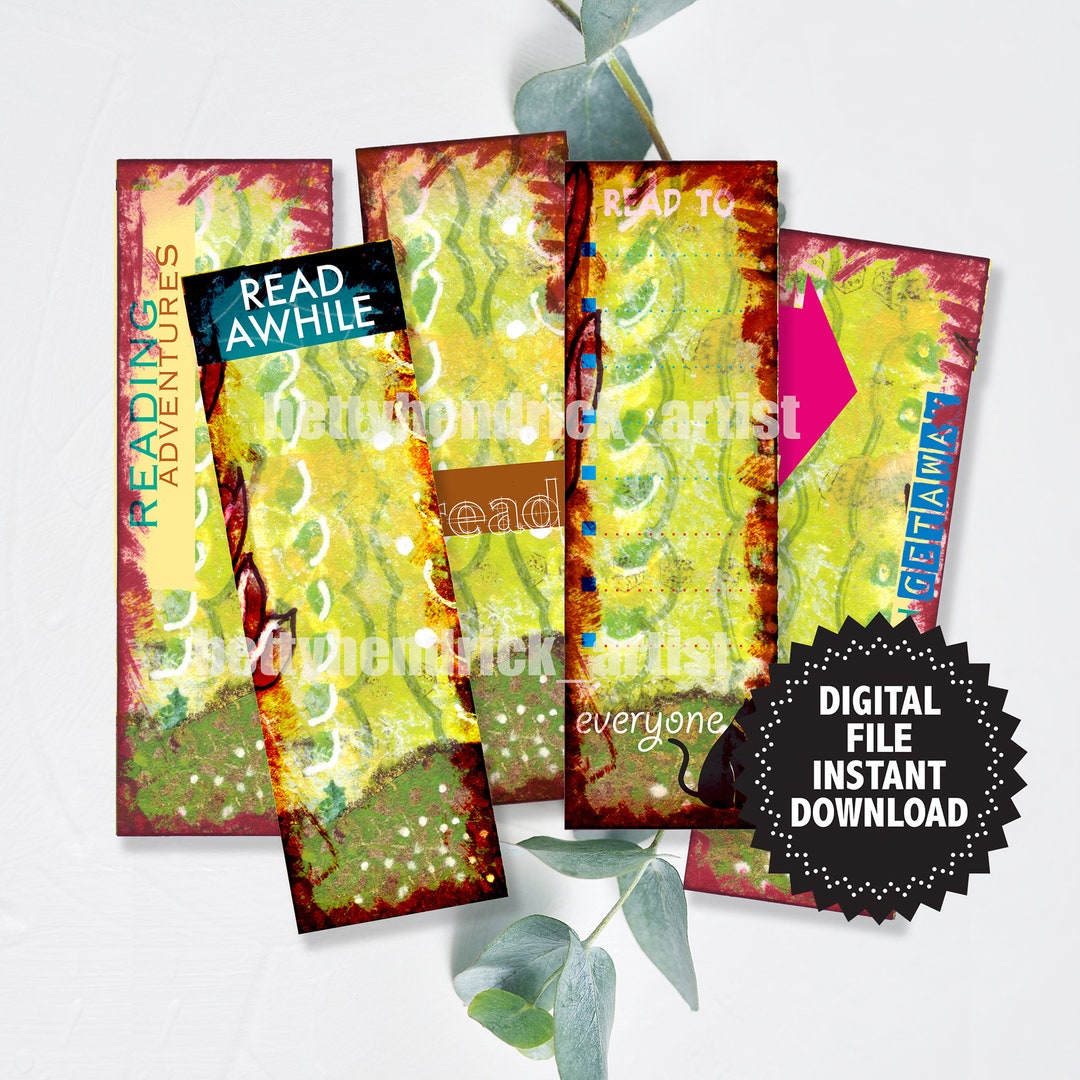 Vintage Reading Bookmarks, Printable Reading Bookmarks, Digital Book ...