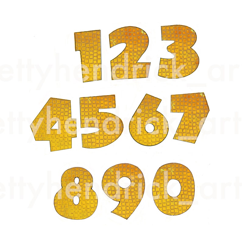 Numbers Printable Painted Brick Pattern Collage Numbers Scrapbook ...