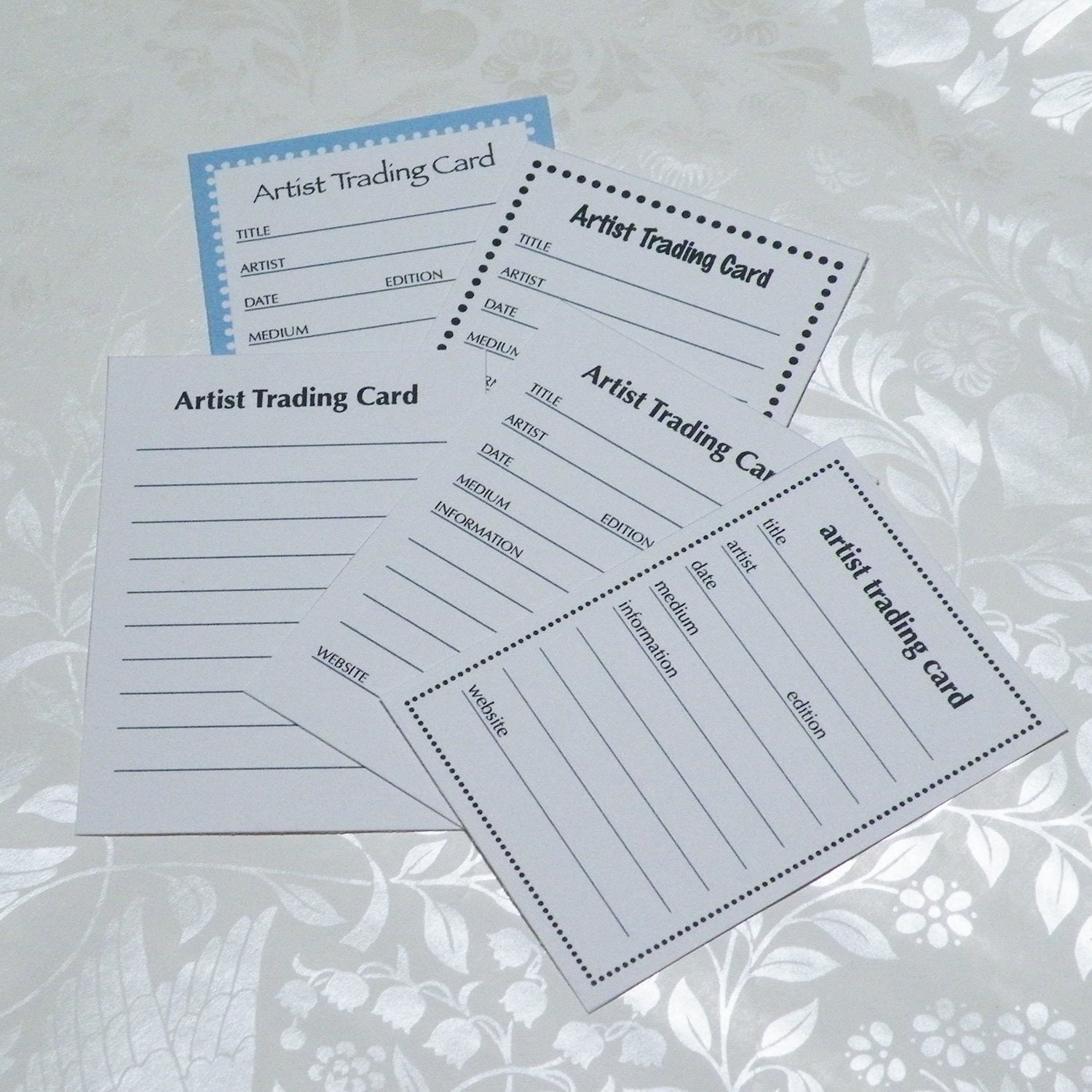 40 Artist Trading Cards Backs ATC Card Backs Digital Artist - Etsy Canada