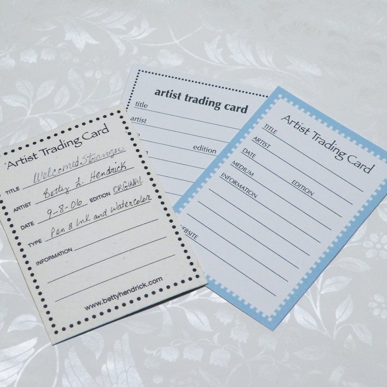 40 Artist Trading Cards Backs ATC Card Backs Digital Artist - Etsy Canada