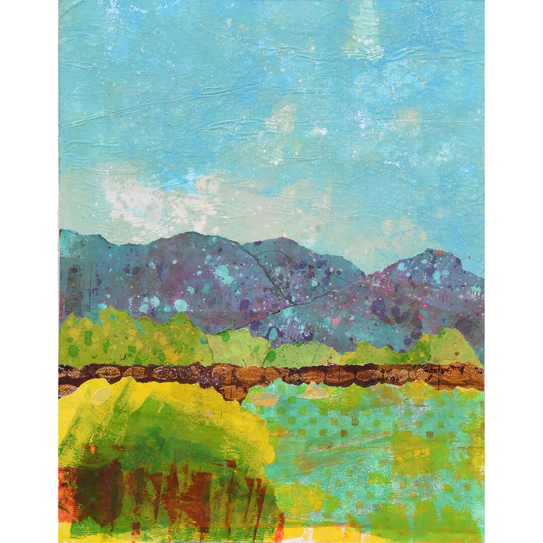 Collage Landscape Abstract Landscape Painting Collage Wall Art - Etsy