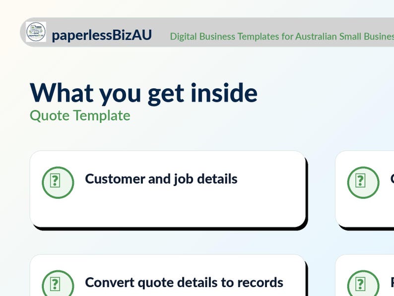 Editable Excel Quote Template for Australian Small Business (digital ...