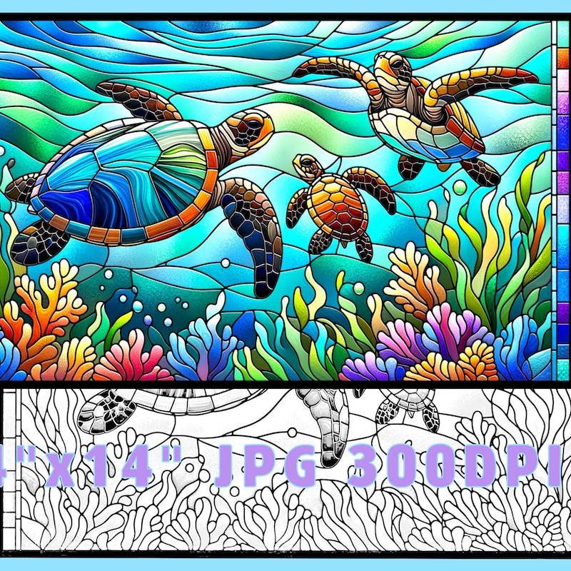 Stain Glass Sea Turtles - Etsy