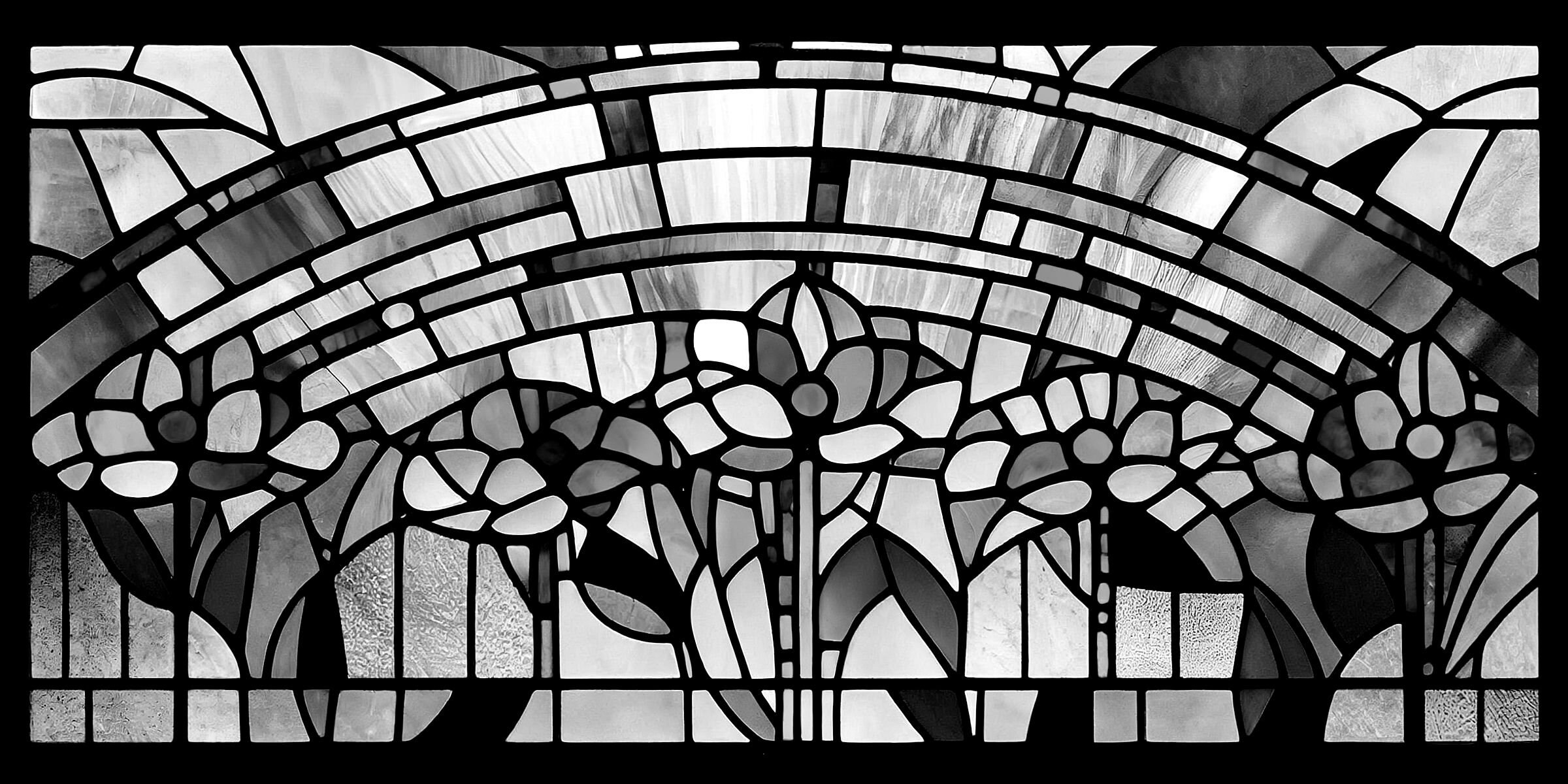 Flower Stained Glass Window Pattern Print, Download Digital Art ...