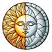 Sun Moon Round Stained Glass Window Style Print, Download Digital Art ...